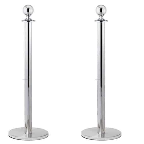 VIP Queue Barrier Set, Polished Stainless Steel Queue Rope Posts