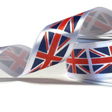 Union Jack Flag Satin Ribbon - Kings Coronation Ribbons